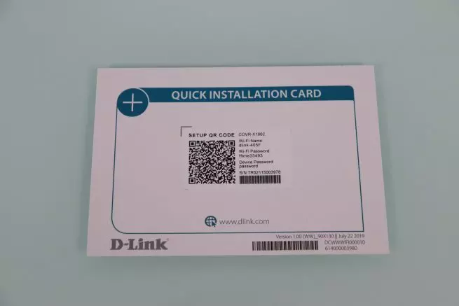 „WiFi Mesh D-Link COVR-X1862“ diegimo kortelė su QR