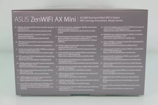 Upande wa kulia wa kipochi cha mfumo cha WiFi cha ASUS ZenWiFi AX Mini XD4 Mesh