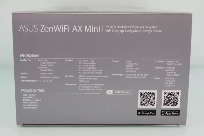 Vista lateral esquerda da carcasa do sistema WiFi Mesh ASUS ZenWiFi AX Mini XD4