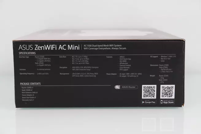 ASUS ZenWiFi AC Mini CD6 Mesh WiFi жүйесінің корпусының сол жағындағы көрінісі