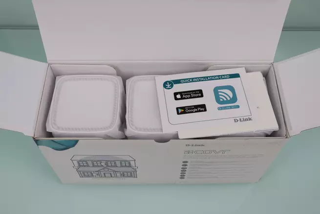 Interior of the D-Link COVR-1103 Mesh WiFi system box