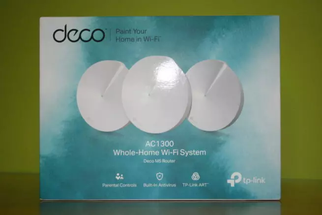 O flaen blwch system Wi-Fi rhwyll TP-Link Deco M5