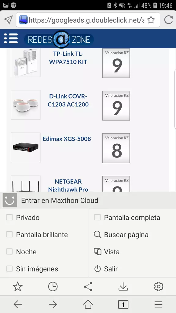 Maxthon 5 pastki variantlar menyusi