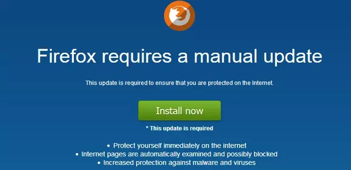 Nûvekirinên manual ên Firefox-ê yên sexte