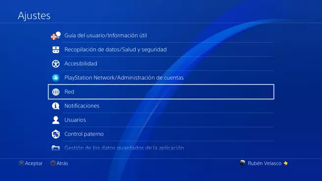 Menu Impostazioni PS4